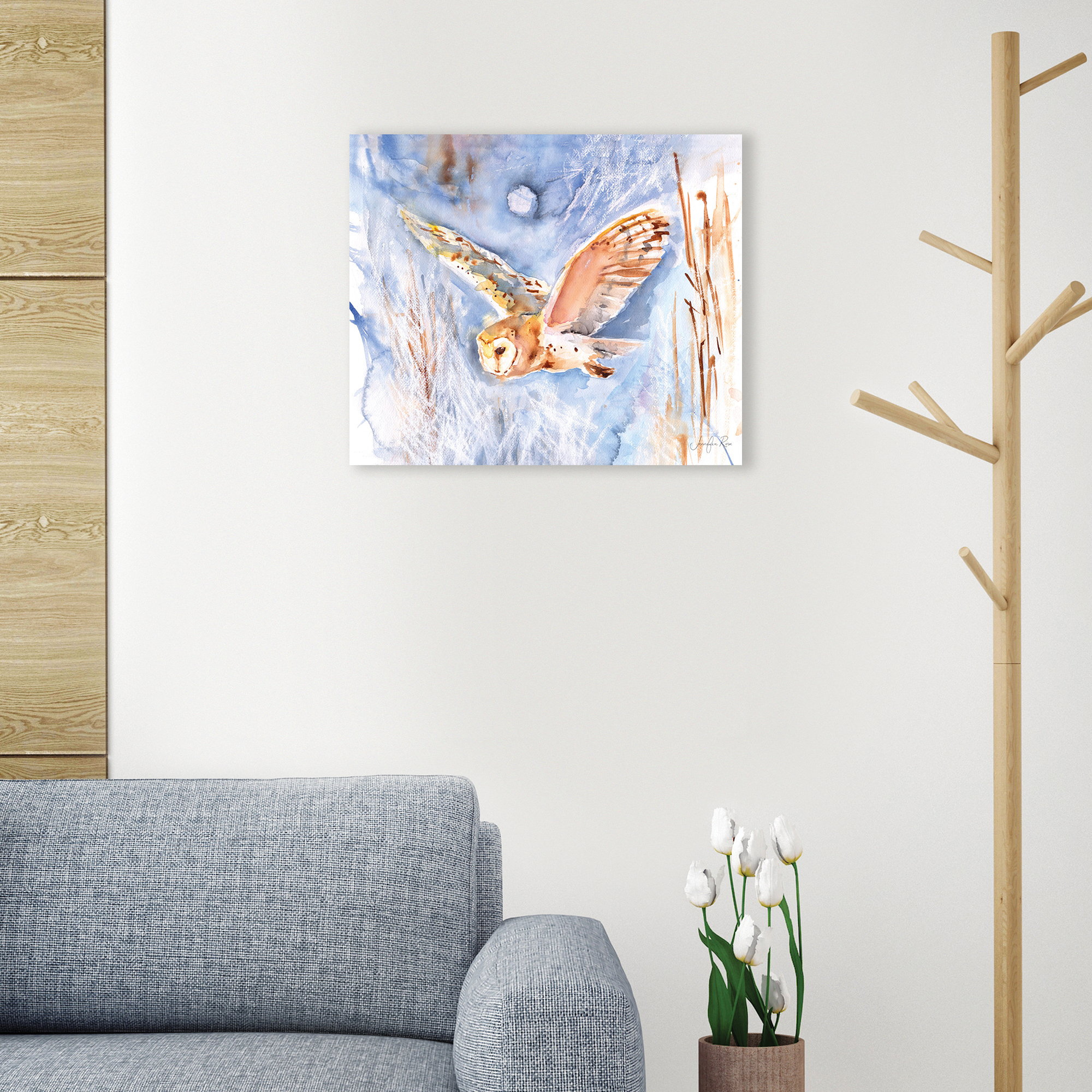 Jennifer Rose (Barn Owl Winter Sky) Canvas Print | The Art Group
